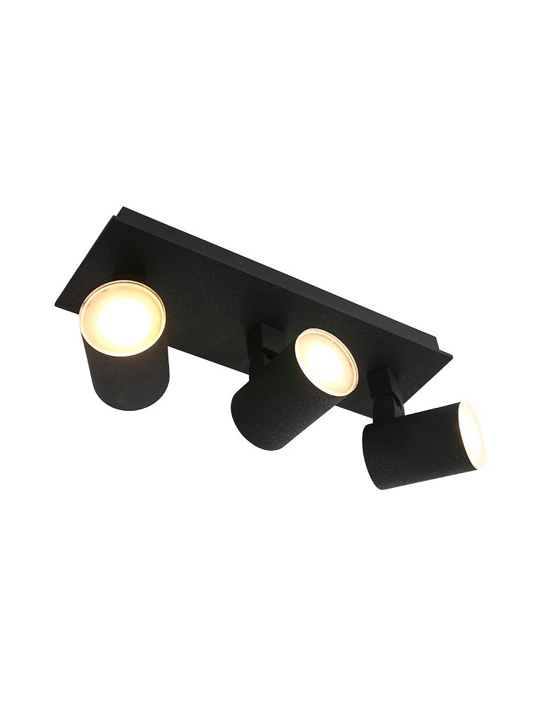 Spot de plafond LED trois lumières Steinhauer Noirs noir - Lampesenligne.fr