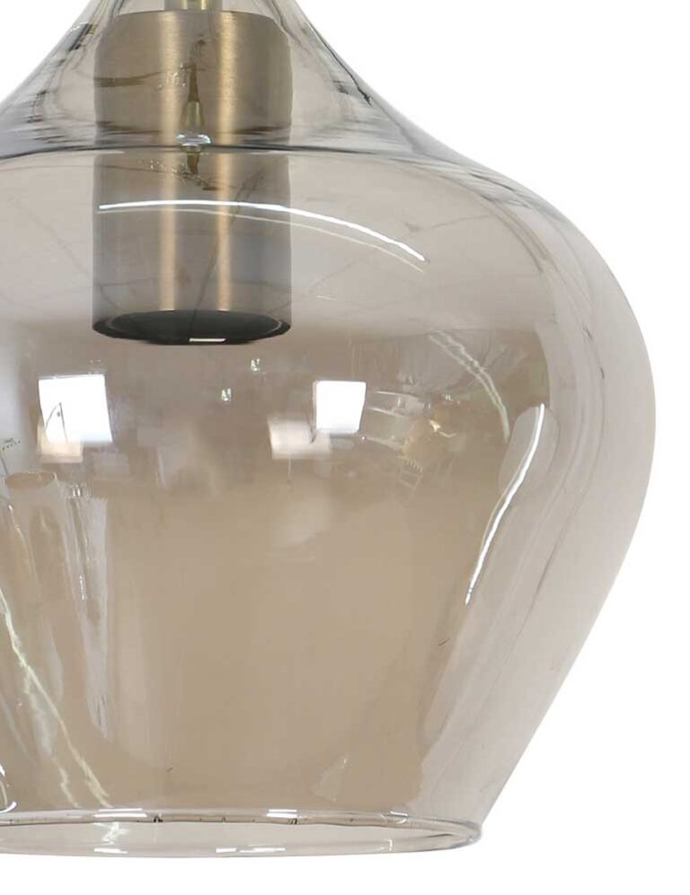 Suspension design verre fumé Light & Living Rakel bronze - Lampesenligne.fr