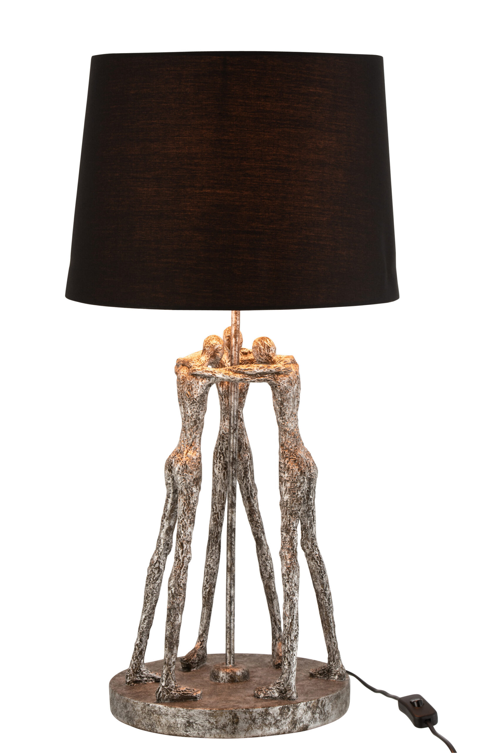 Lampe de table moderne noire et argentée avec figures humaines Jolipa ...