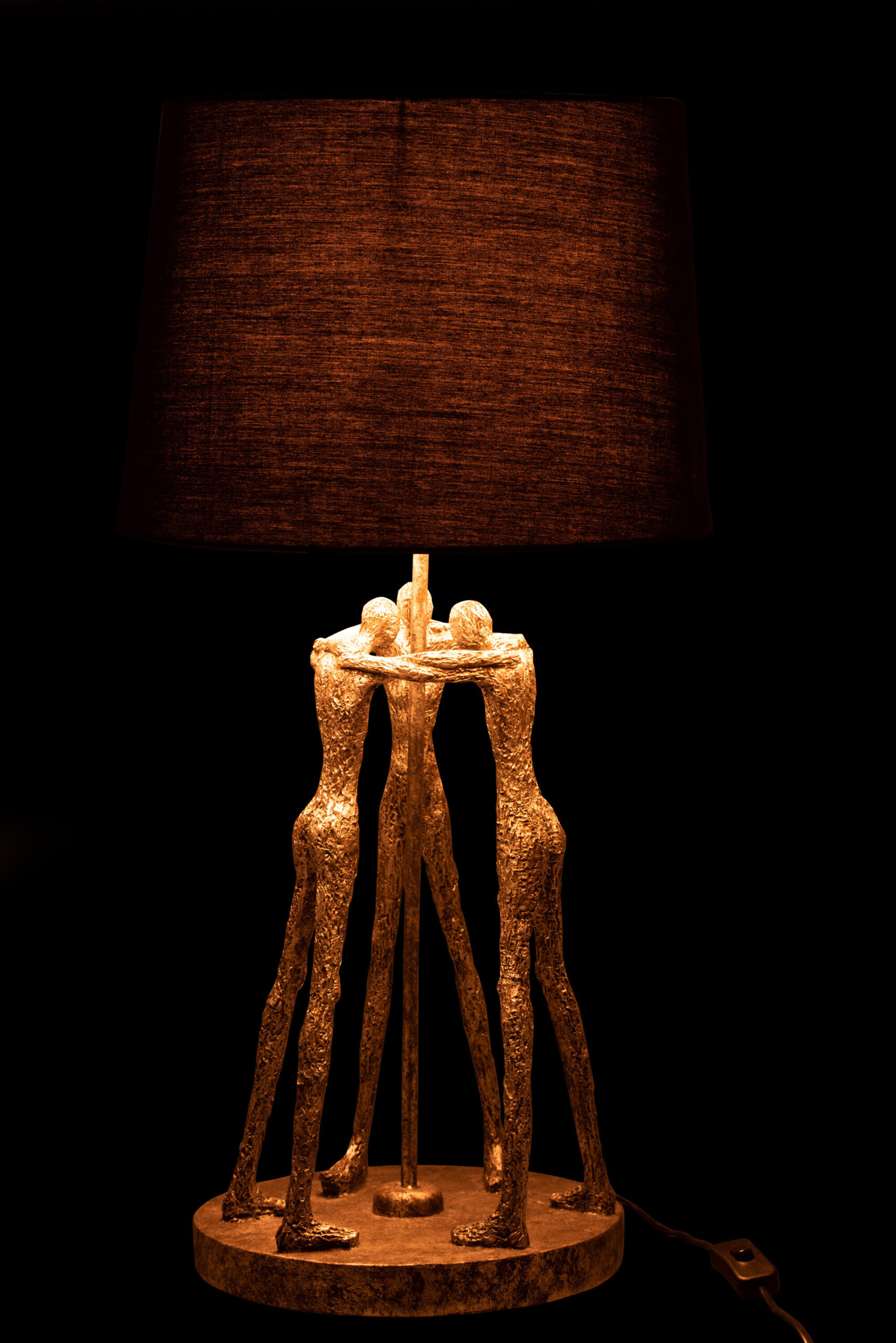 Lampe de table moderne noire et argentée avec figures humaines Jolipa ...