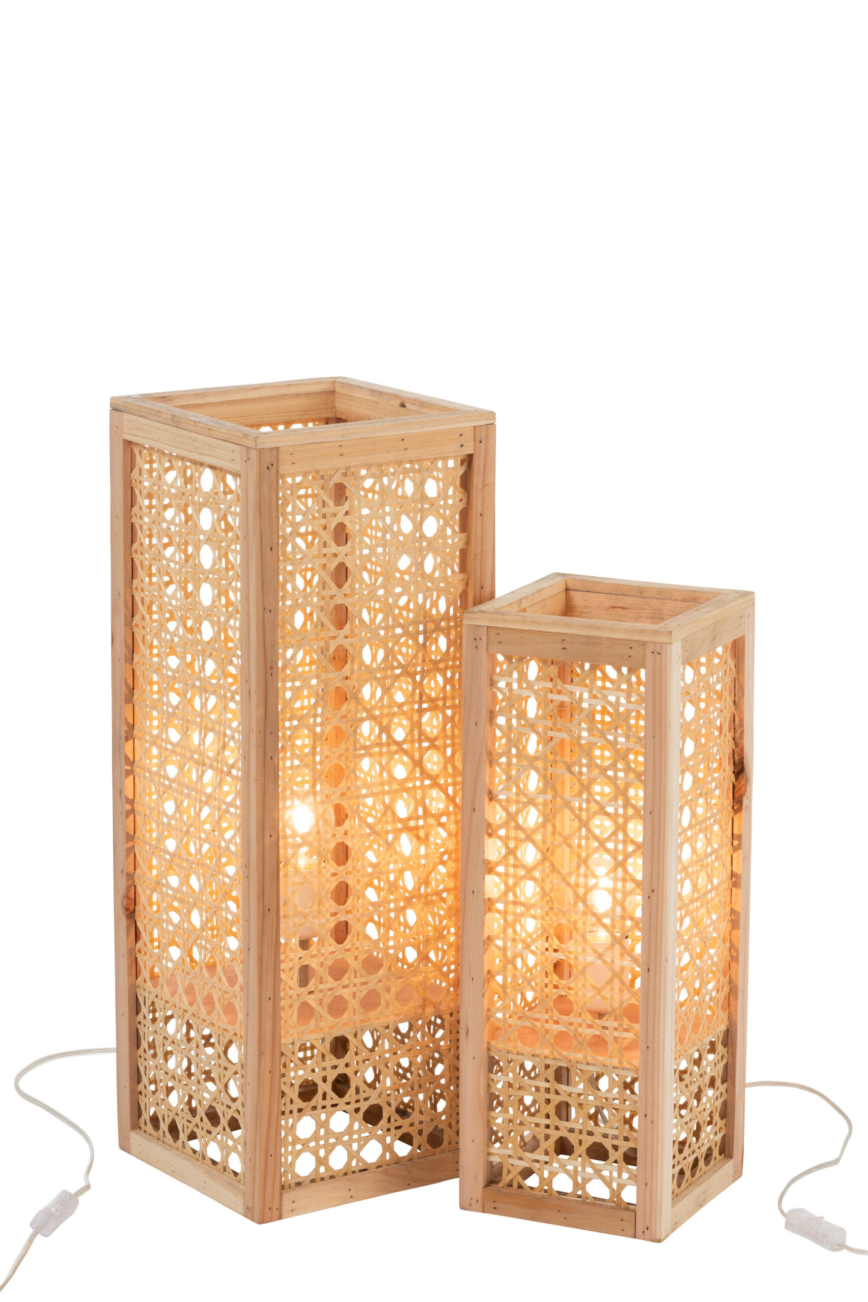 Lampe de table rustique en bois beige Jolipa Ralfy - Lampesenligne.fr