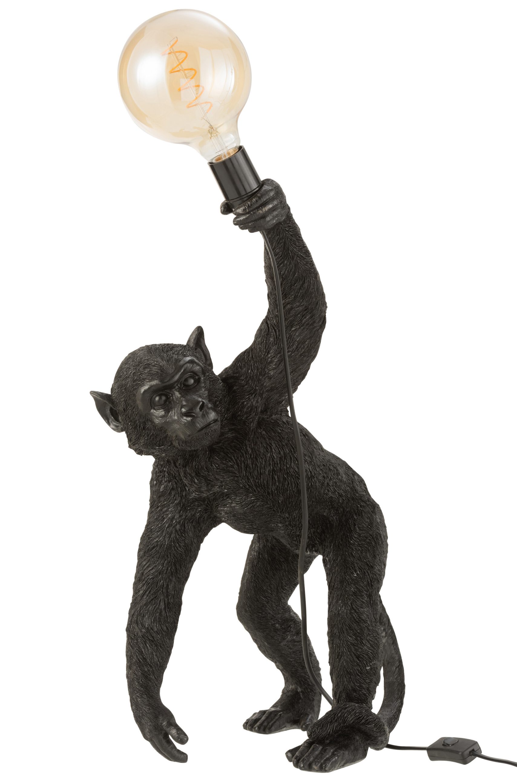 Lampe de table moderne noire singe Jolipa Monkey poly - Lampesenligne.fr