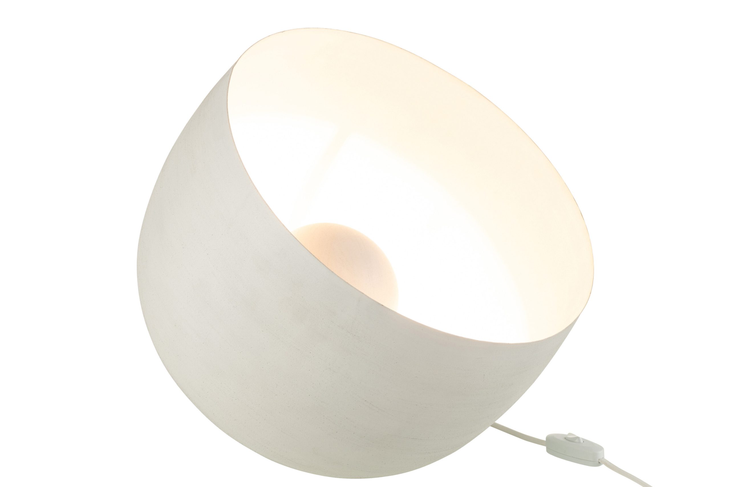 Lampe de table moderne ronde blanche Jolipa Milo - Lampesenligne.fr