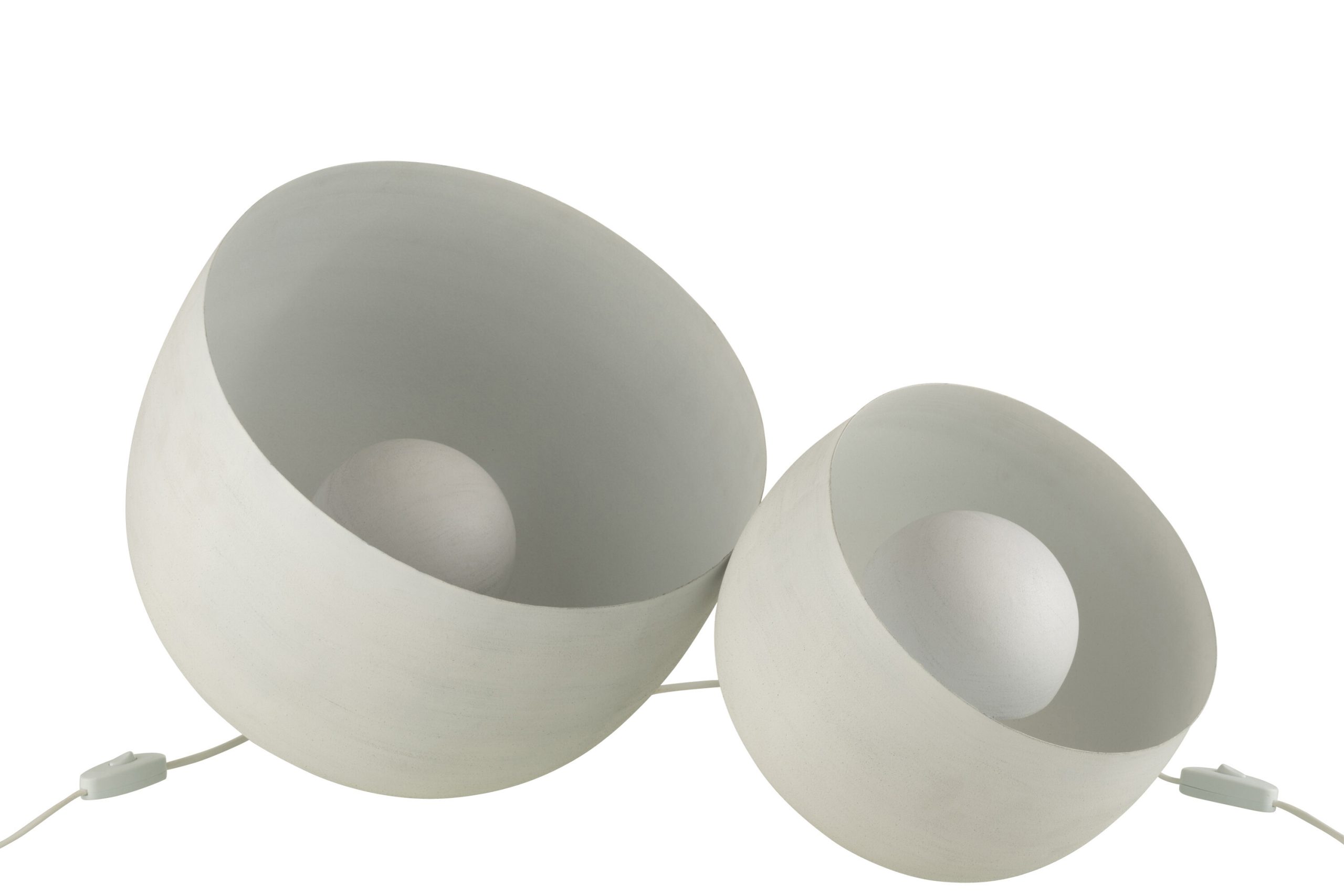 Lampe de table moderne ronde blanche Jolipa Milo - Lampesenligne.fr